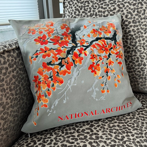 Cherry Blossom Art Square Pillow Case – National Archives Store