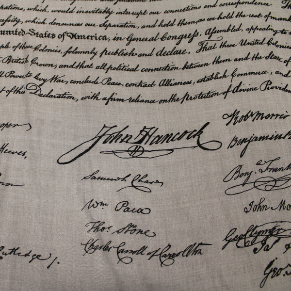 Black Script Declaration of Independence Scarf 250th Anniversary Editi ...