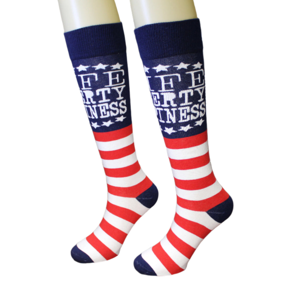 Life Liberty Happiness Patriotic Knee Socks – National Archives Store