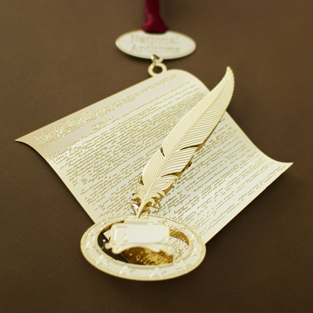 U.S. Constitution with Quill Brass Ornament – National Archives Store