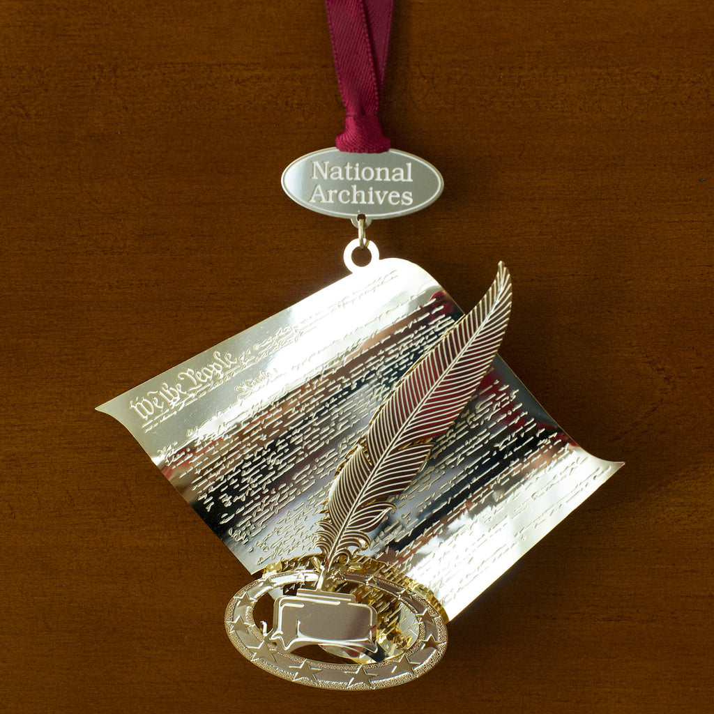 U.S. Constitution with Quill Brass Ornament – National Archives Store