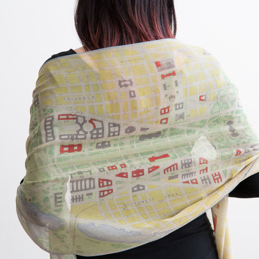 Historic Map of Washington Silk Scarf – National Archives Store