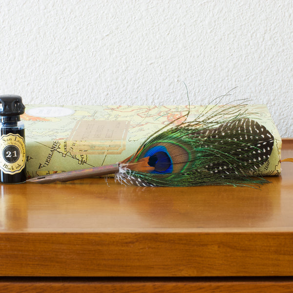 Peacock Feather Quill Pen