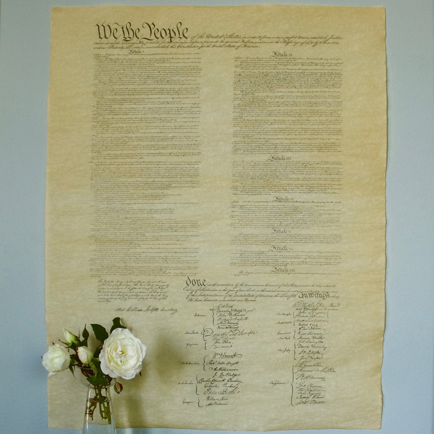 U.S. Constitution Poster: Single Page Full Size - Made in the U.S.A.
