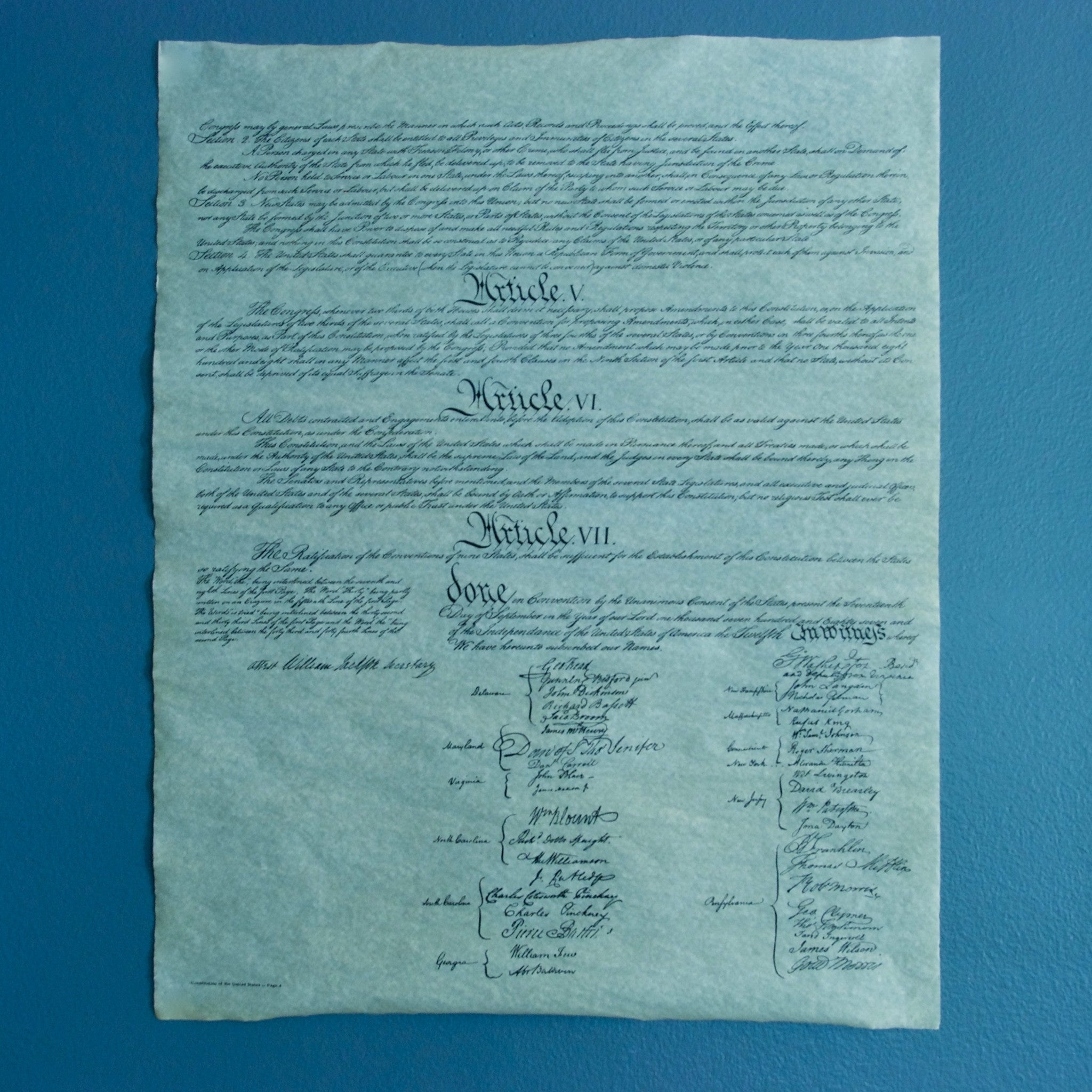U.S. Constitution Full Size Four Page Replica - Made in the U.S.A.