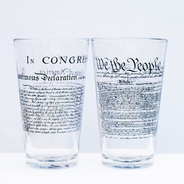 Declaration of Independence and U.S. Constitution Pint Glass Set ...
