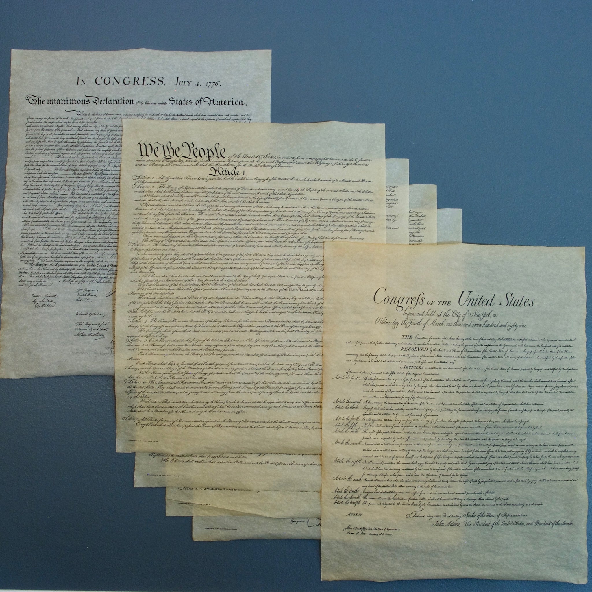 Charters of Freedom Bundle with Four-page U.S. Constitution - Made in